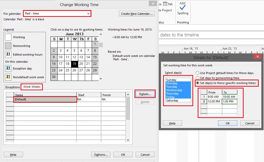 Tipuri de calendare in Microsoft Project